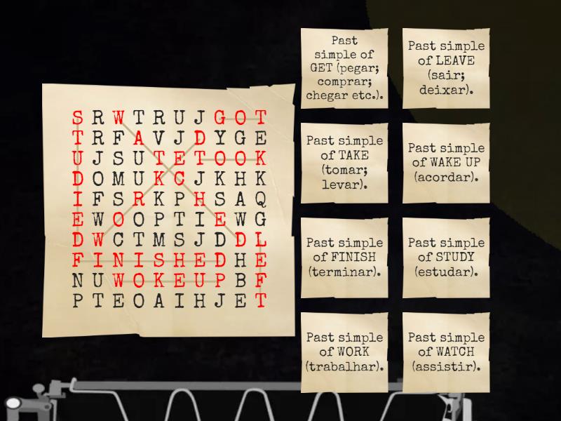 Past Simple - Regular and irregular verbs - Wordsearch