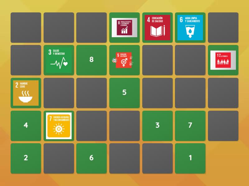 ¿Conoces los ODS? Une la imagen de cada ODS con su número - Matching pairs