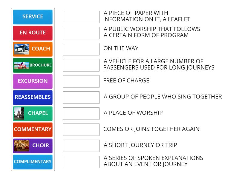 PLANNING AN EXCURSION - Match up