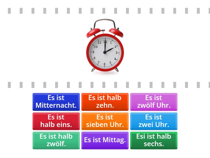 Die Uhrzeit - volle und halbe Stunden - Cada oveja con su pareja