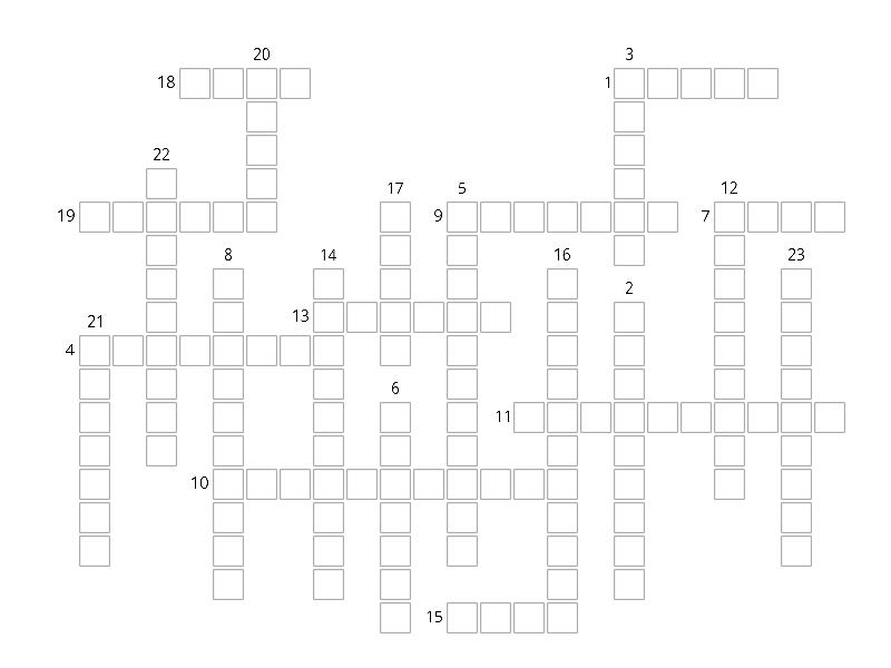 Materiales escolares - Crossword