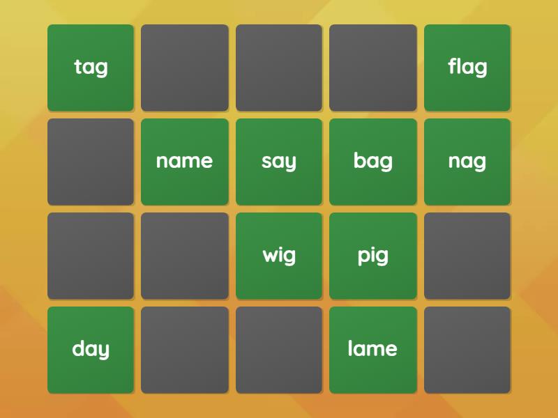 Rhyming words - Matching pairs