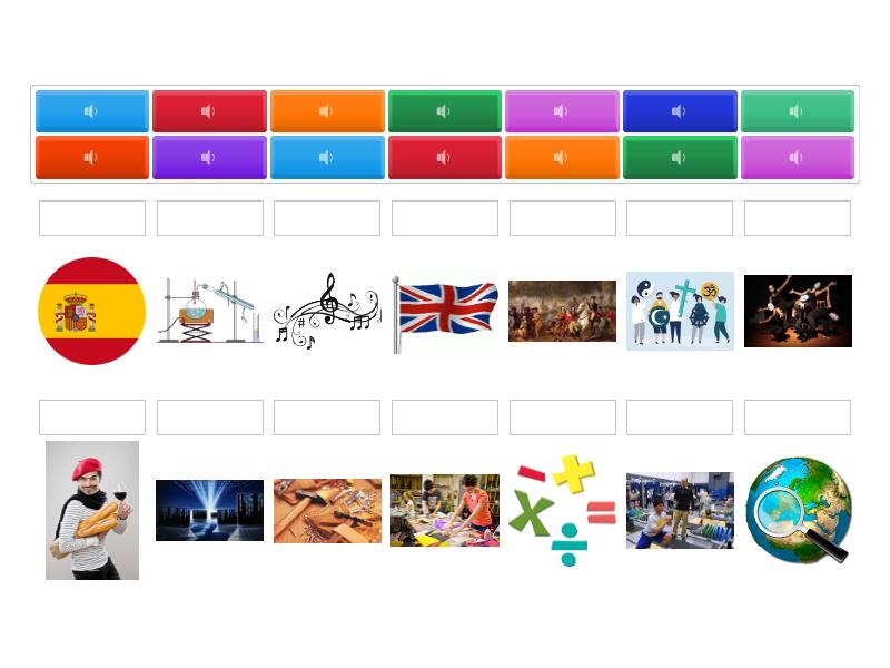 Las asignaturas - School subjects*** - Match up