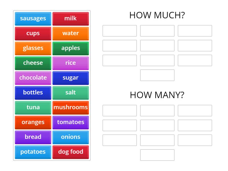 How much/how many? - Group sort