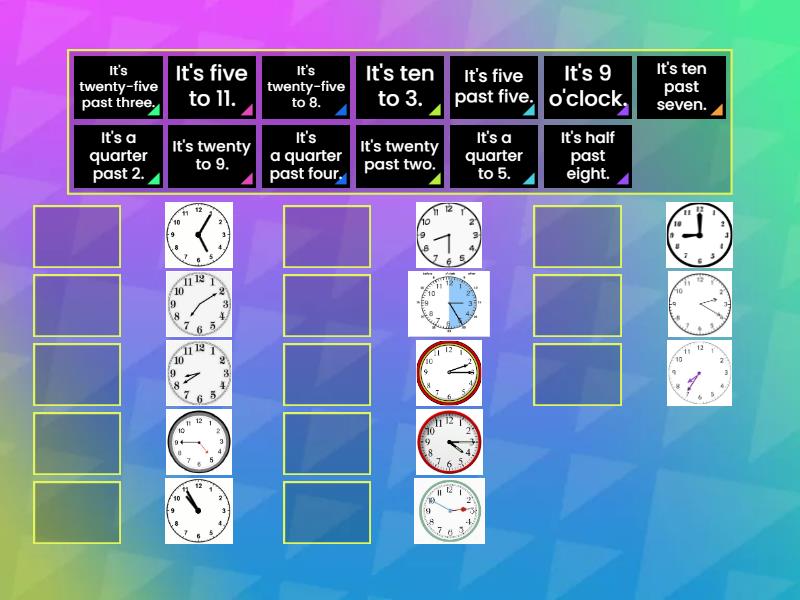 TELLING THE TIME - Match up