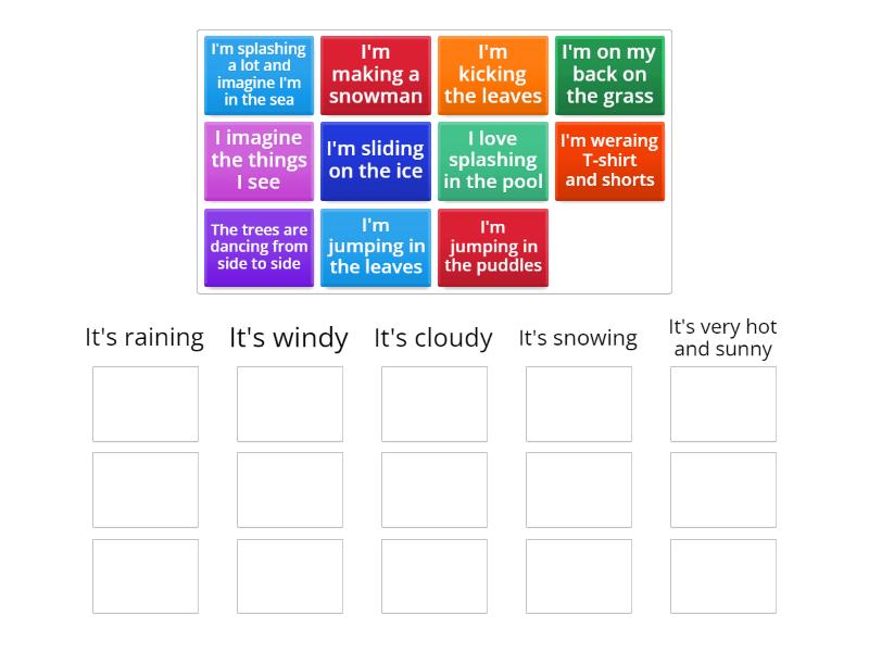Unit 6. Fun in all types of weather - Group sort