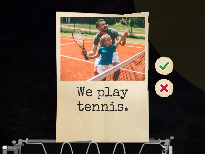 I play tennis. - Flash cards