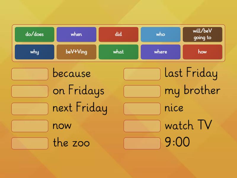 B4 U4 5W1H +Tense matching - Une las parejas