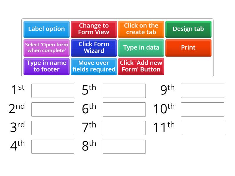 Creating a Database Form - Rank order