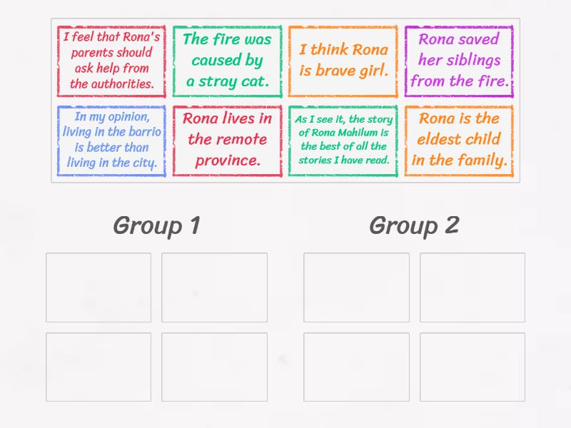 Distinguishing Facts from Opinions - Group sort