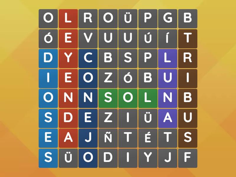 Leyenda del Sol y la Luna - Wordsearch