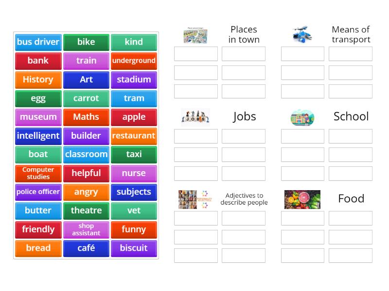 Vocabulary Revision - Group sort