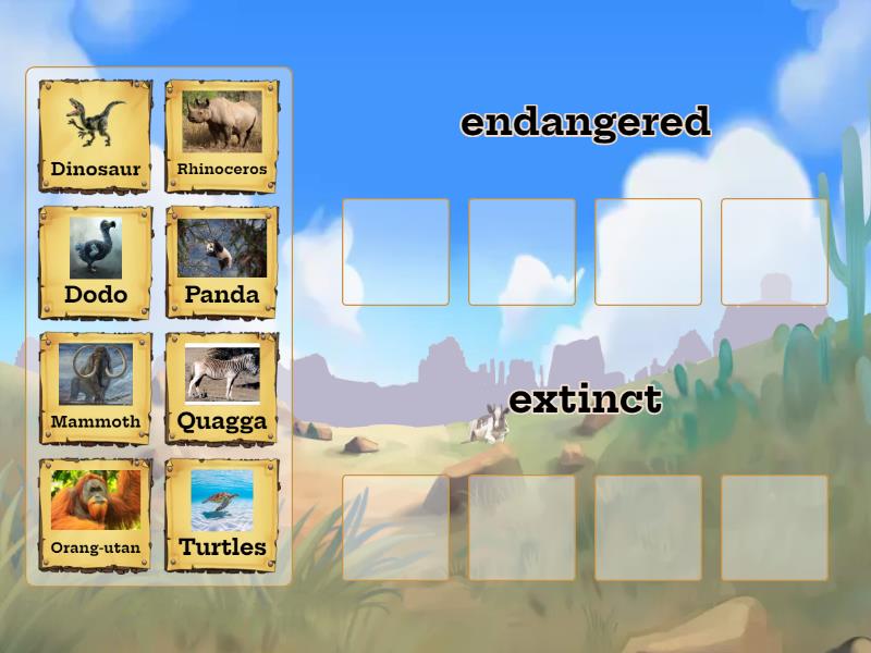Is the animal endangered or extinct? - Group sort