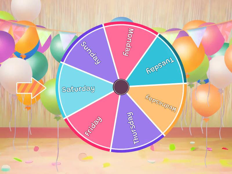 Days of the week - Spin the wheel