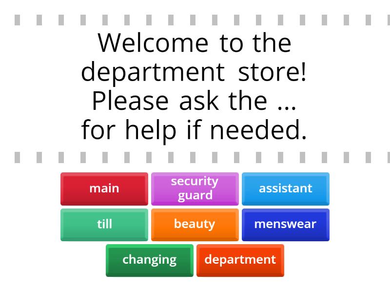 Department store signs - Find the match