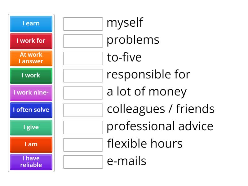 Work match phrases - Match up