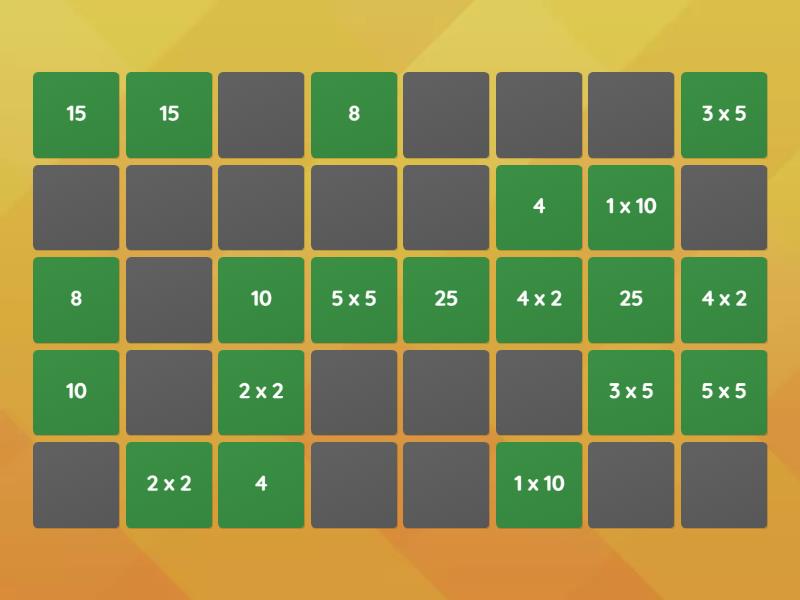 Multiplication Matching Pairs