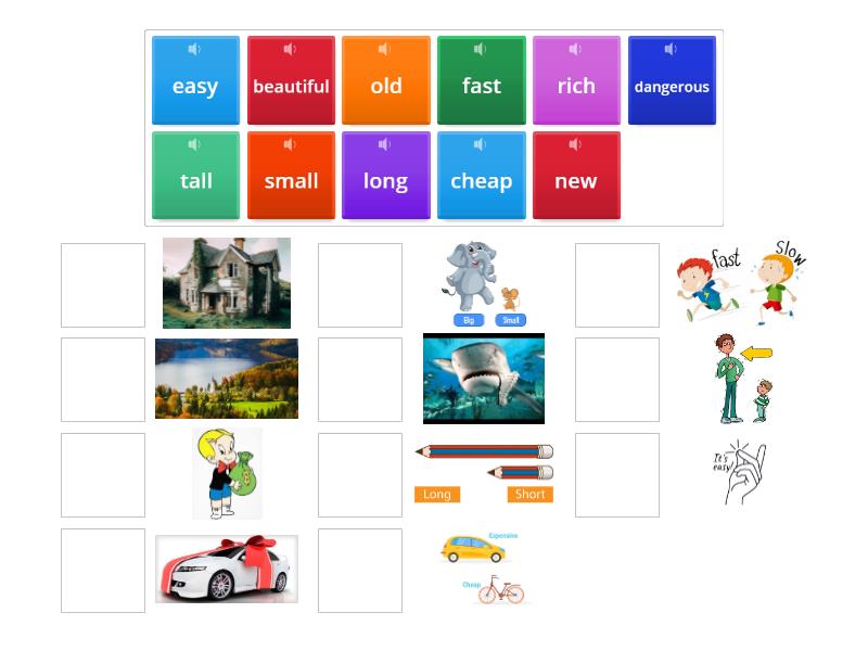 English File Elementary Unit 2B Adjectives - Match up