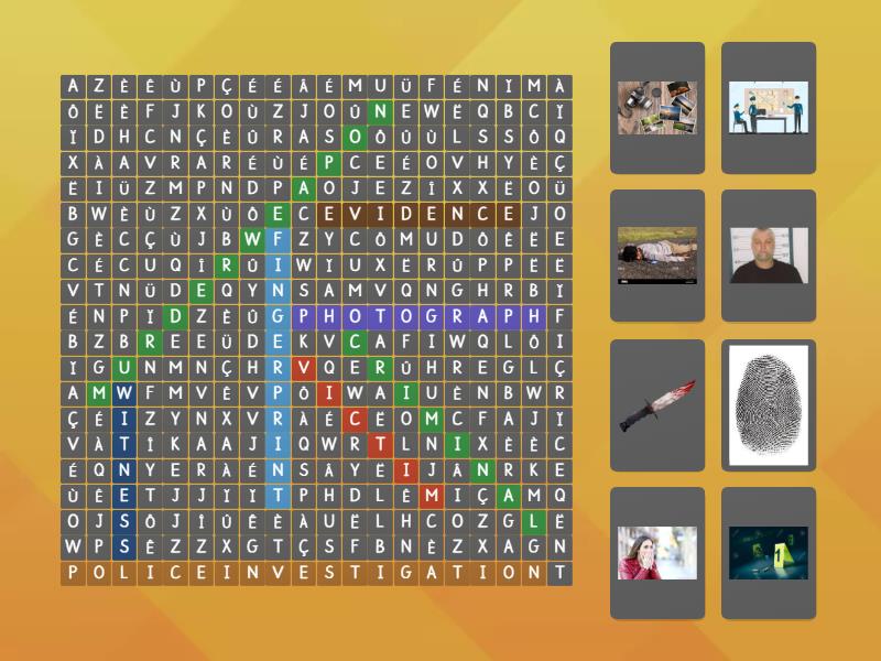 Police Investigation 2 - Wordsearch
