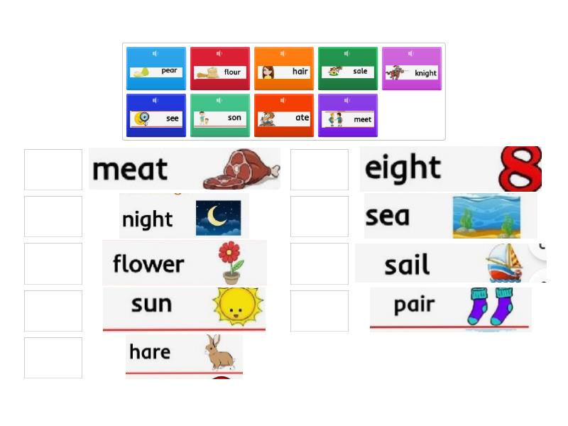 Homophones - Match up