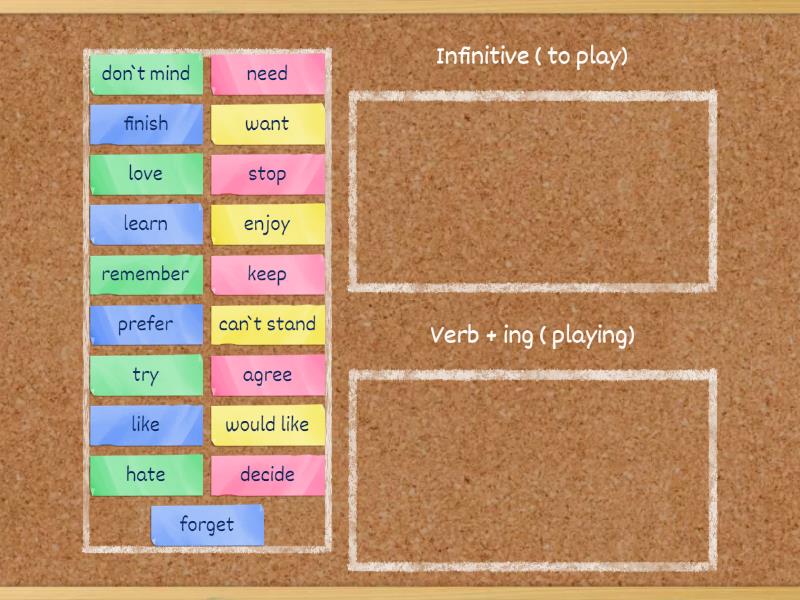 Wider World 2 ( verb patterns) - Group sort
