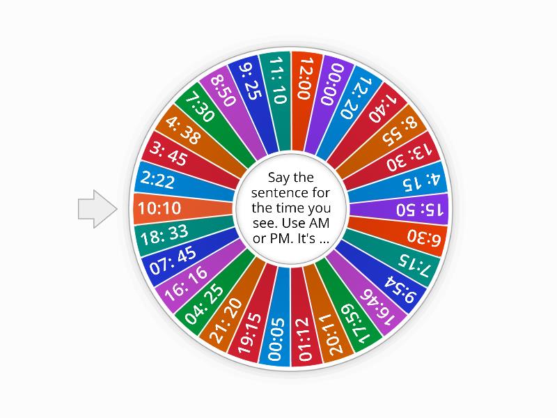Telling the time - Spin the wheel