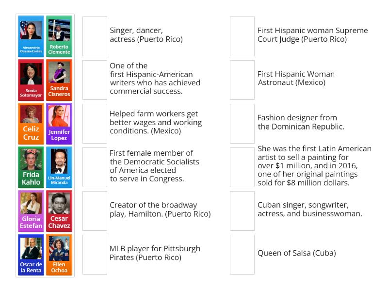 Hispanic Heritage Month 2024 - Match up