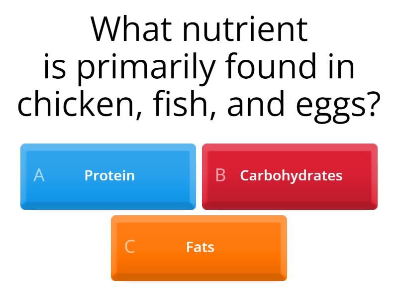 Nutrients and Food Sources - Quiz