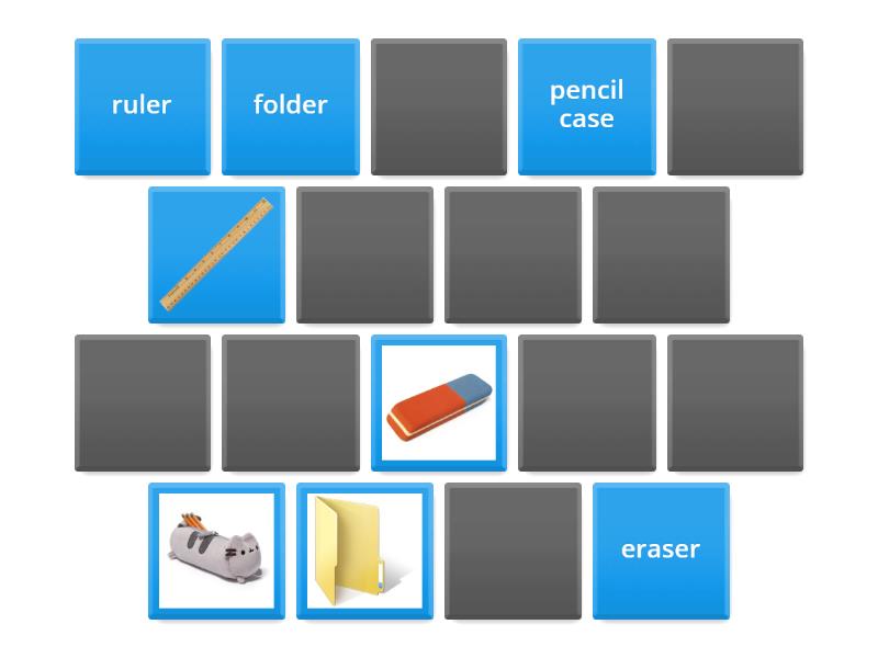 Memory- School supplies - Matching pairs