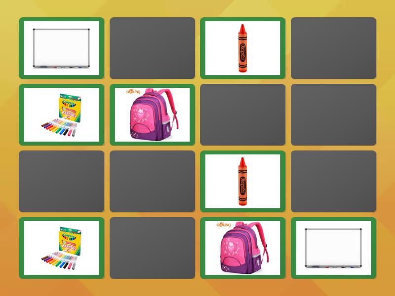 School Supplies - Matching pairs