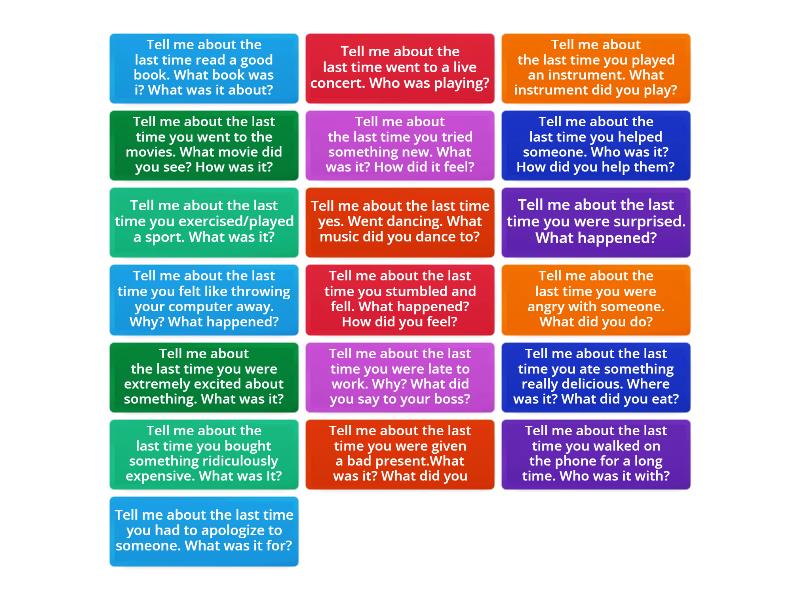 A2/Pre-int. File 2A_Past Simple (Speaking act. Flip tiles) - Fichas ...