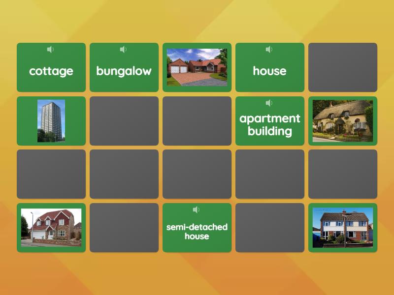 Types of Houses - Matching pairs