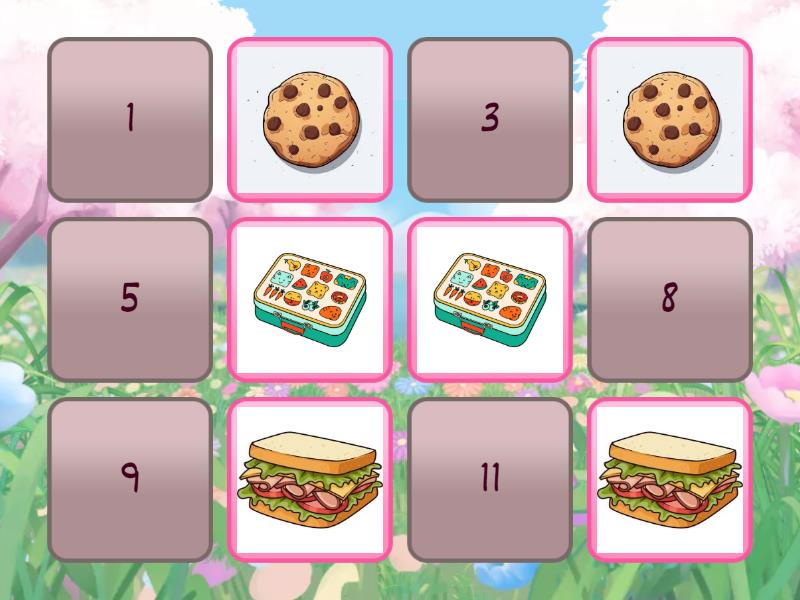 Food - Memory game - Matching pairs