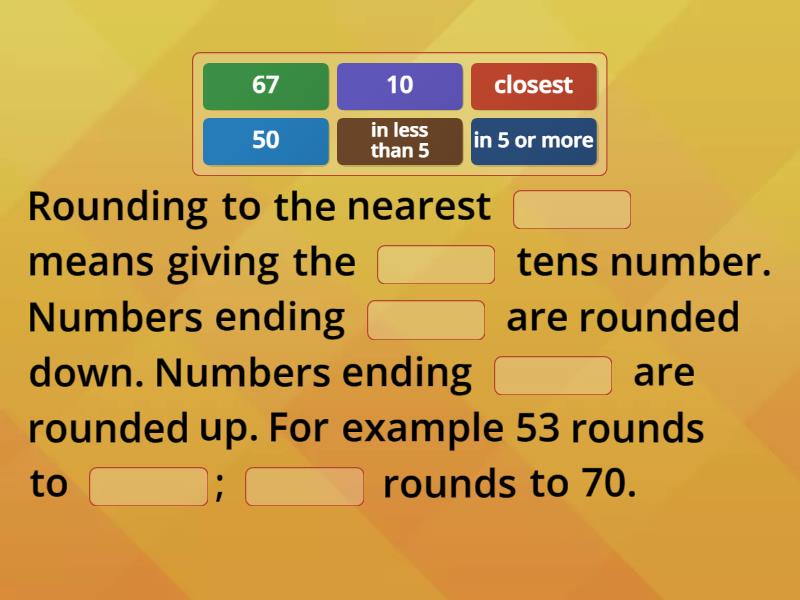 Rounding of numbers - Complete the sentence