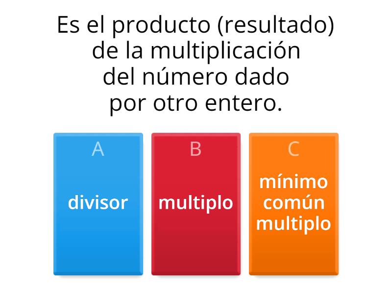 Multiplos ,Factor , divisor, numeros primos y compuestos - Quiz
