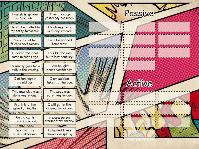Passive (Present/ Past/ Future Simple) - Group sort