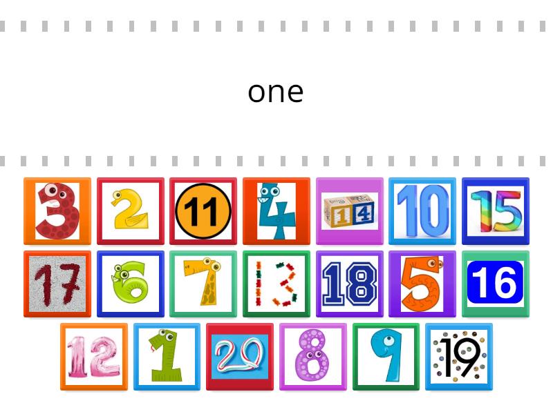 My Numbers 1-20 - Find the match