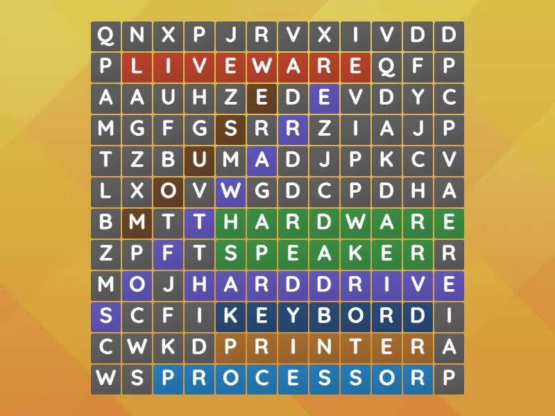 Computers System Asessement 02 - Wordsearch
