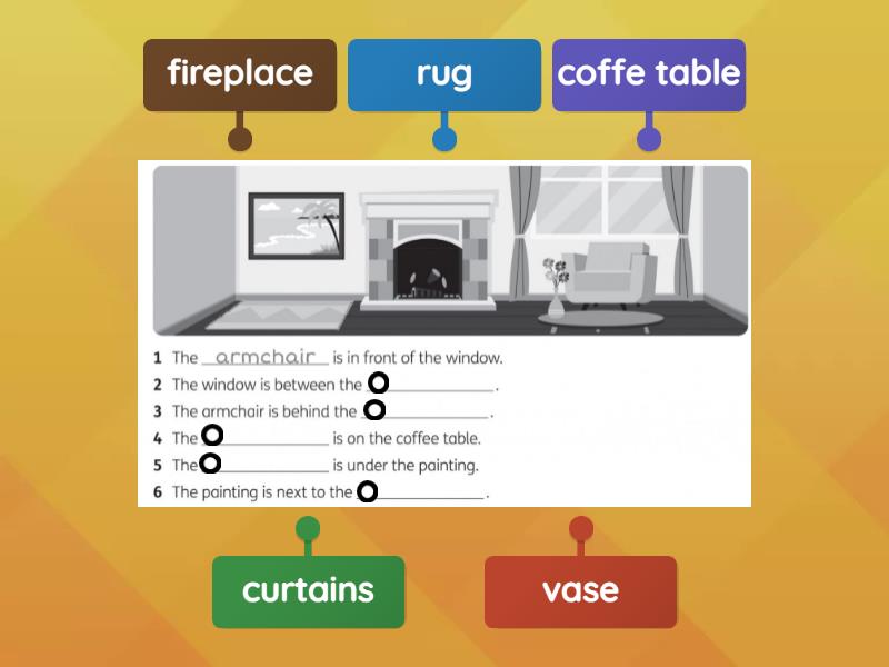 My home: Prepositions of place - Labelled diagram