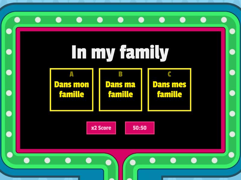 Ma famille et moi: Quiz - Gameshow quiz