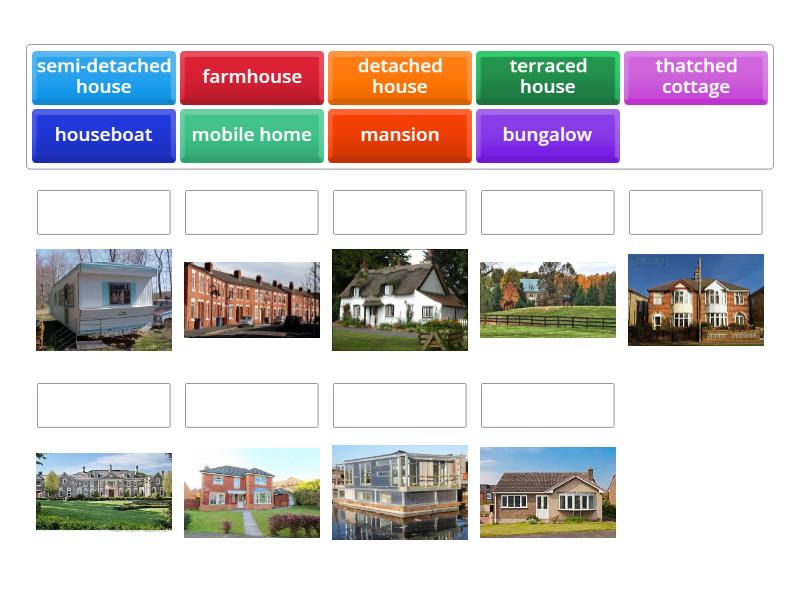 Types of home - matching challenge - Match up