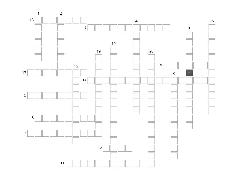 China Vocabulary Quiz - Crossword