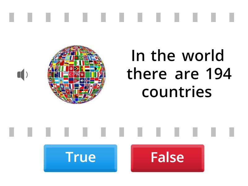 ?-Geography Quiz - True or false