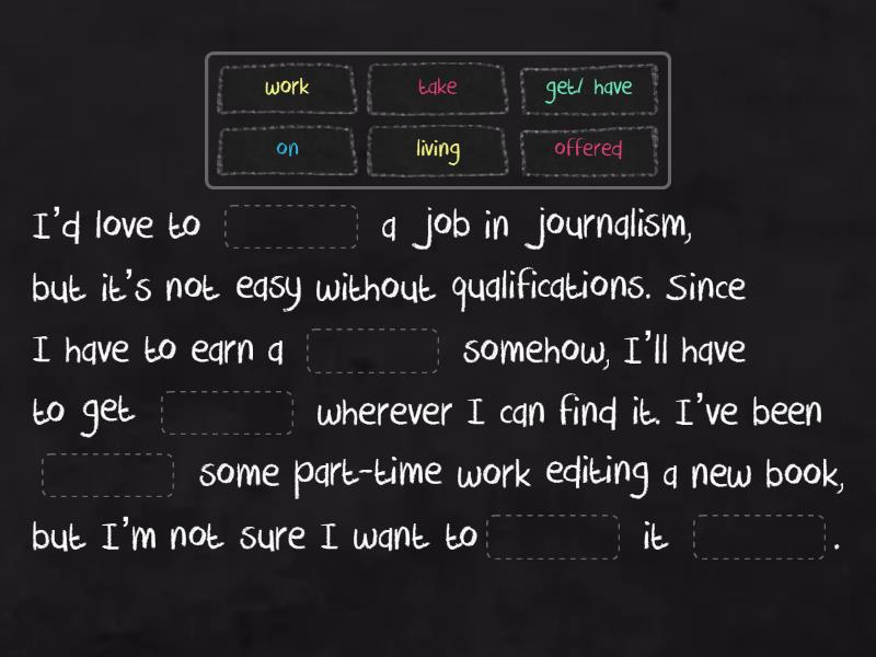 Work collocations - Complete the sentence