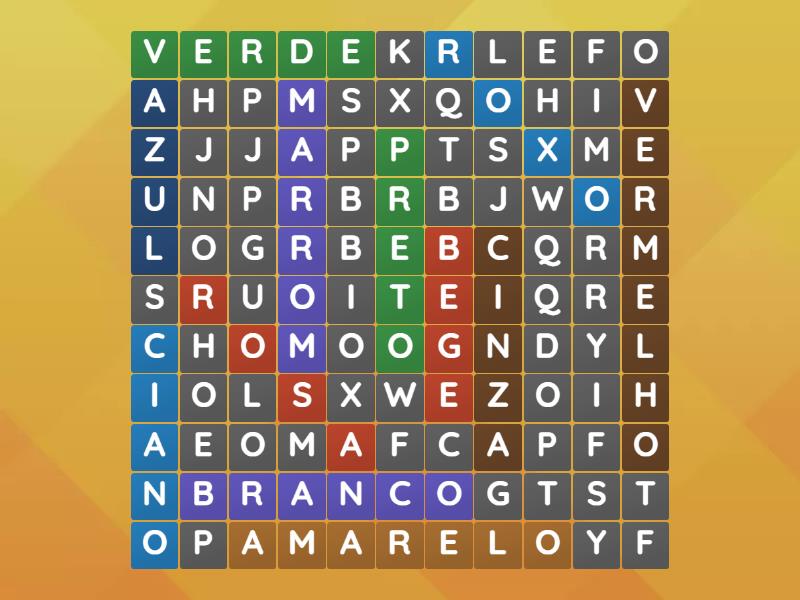Caça Palavras - Cores - Wordsearch