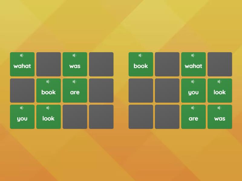 K3 UFLI Heart Words - Matching pairs