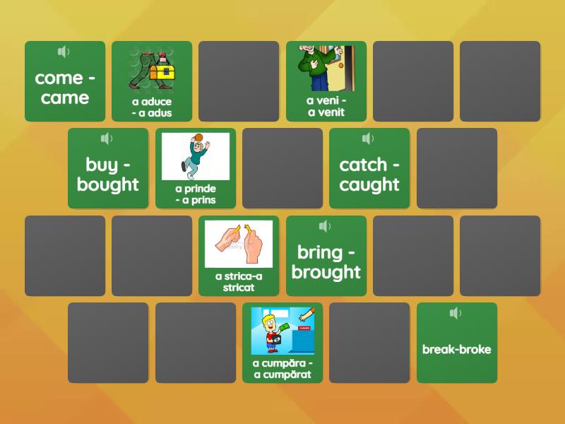 Irregular verbs memory - Matching pairs