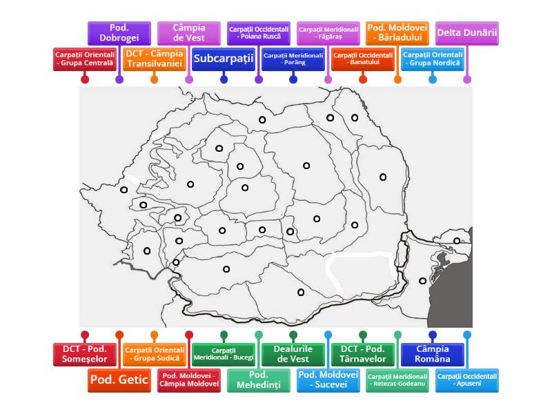 Romania - subunitati de relief - BAC - Labelled diagram