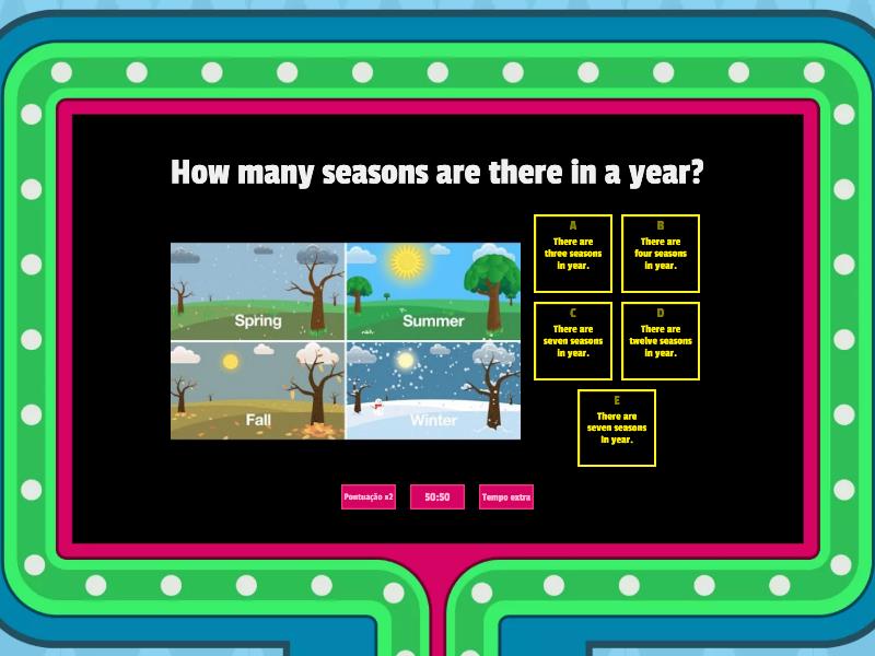 SEASONS AND MONTHS OF THE YEAR - Gameshow quiz