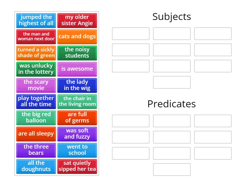 Subject and Predicate Sort - Group sort